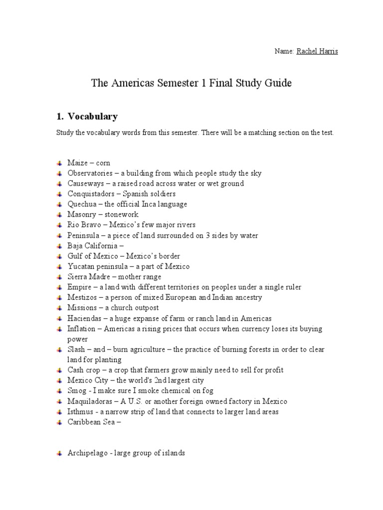 Ss Study Guide | PDF | Mexico | Central America