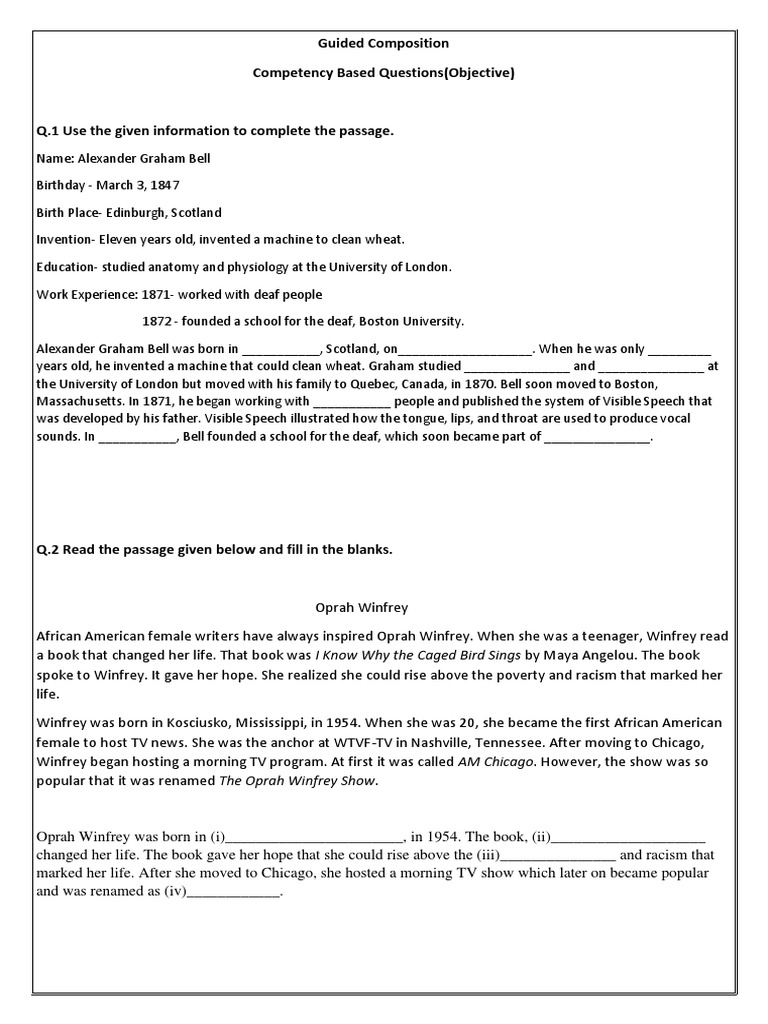 Guided Composition - Cba (Objective) | PDF | Oprah Winfrey | Nelson Mandela