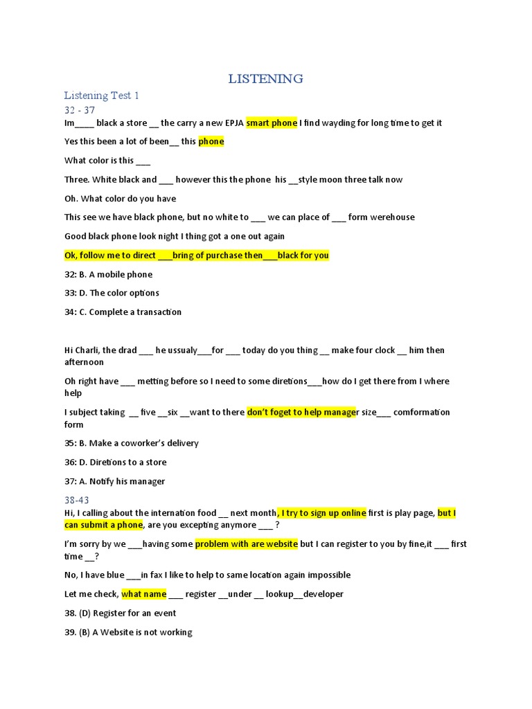 LISTENING | PDF | Career & Growth | Teaching Methods & Materials