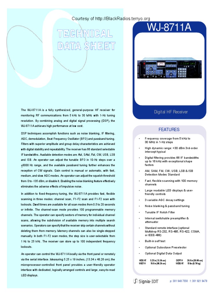 WJ 8711A Data Sheet (Signia IDT) | Download Free PDF | Digital Signal ...
