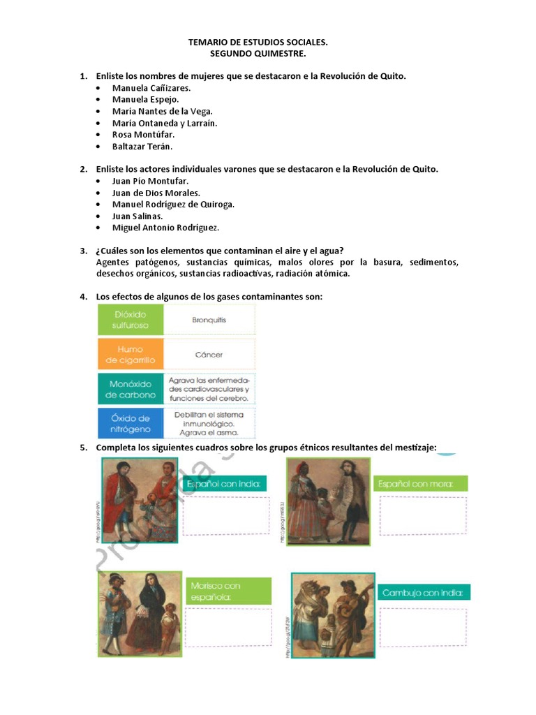 Temario de Estudios Sociales | PDF