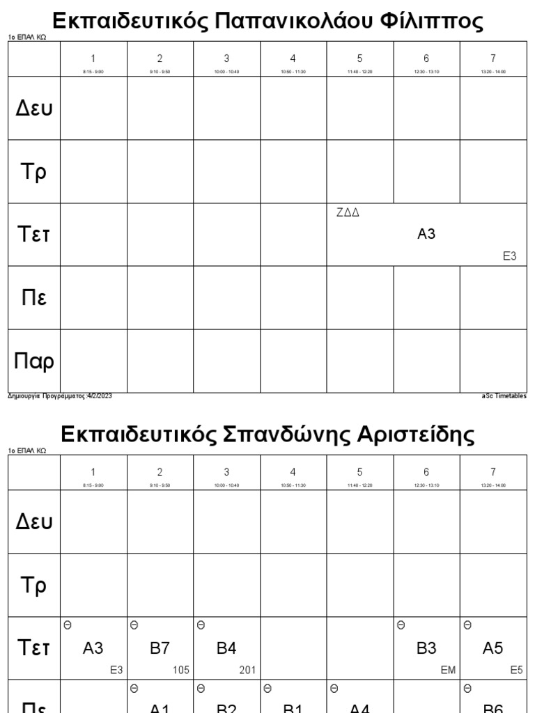 ΕΚΠΑΙΔΕΥΤΙΚΟΙ | PDF