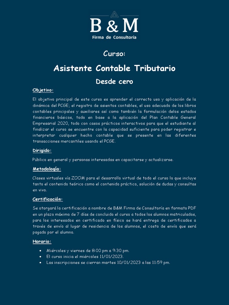Asistente Contable Tributario 11.01 | PDF | Contabilidad | Estado de ...