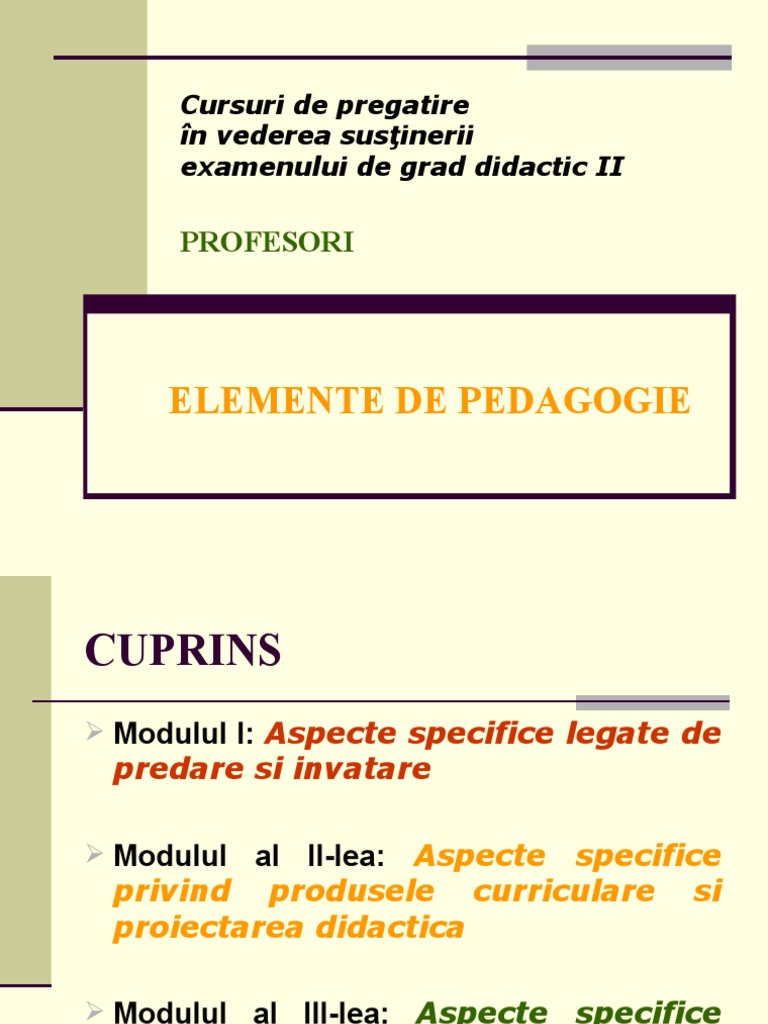 Resurse Examen Grad Didactic II 2021 PEDAGOGIE Profesori Toate ...