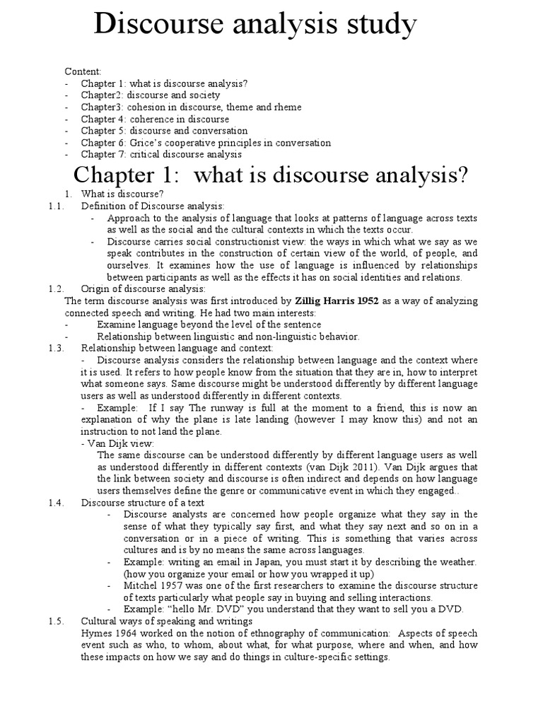 Discourse Analysis Study Guide | Download Free PDF | Analysis ...