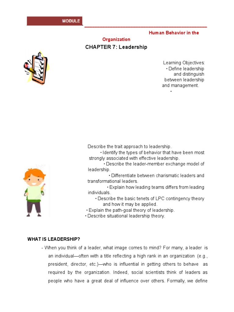 Chapter 7 - Leadership | PDF