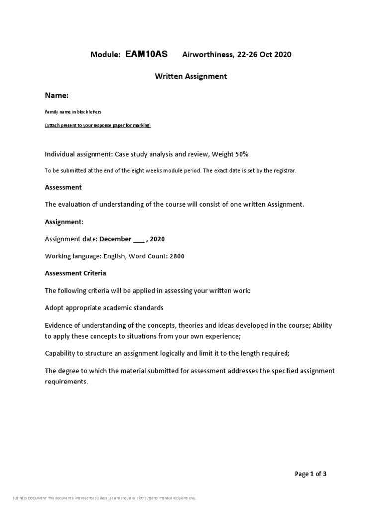 Individual Assignment Final Airworthiness - Version 1 | PDF | Theory | Concept