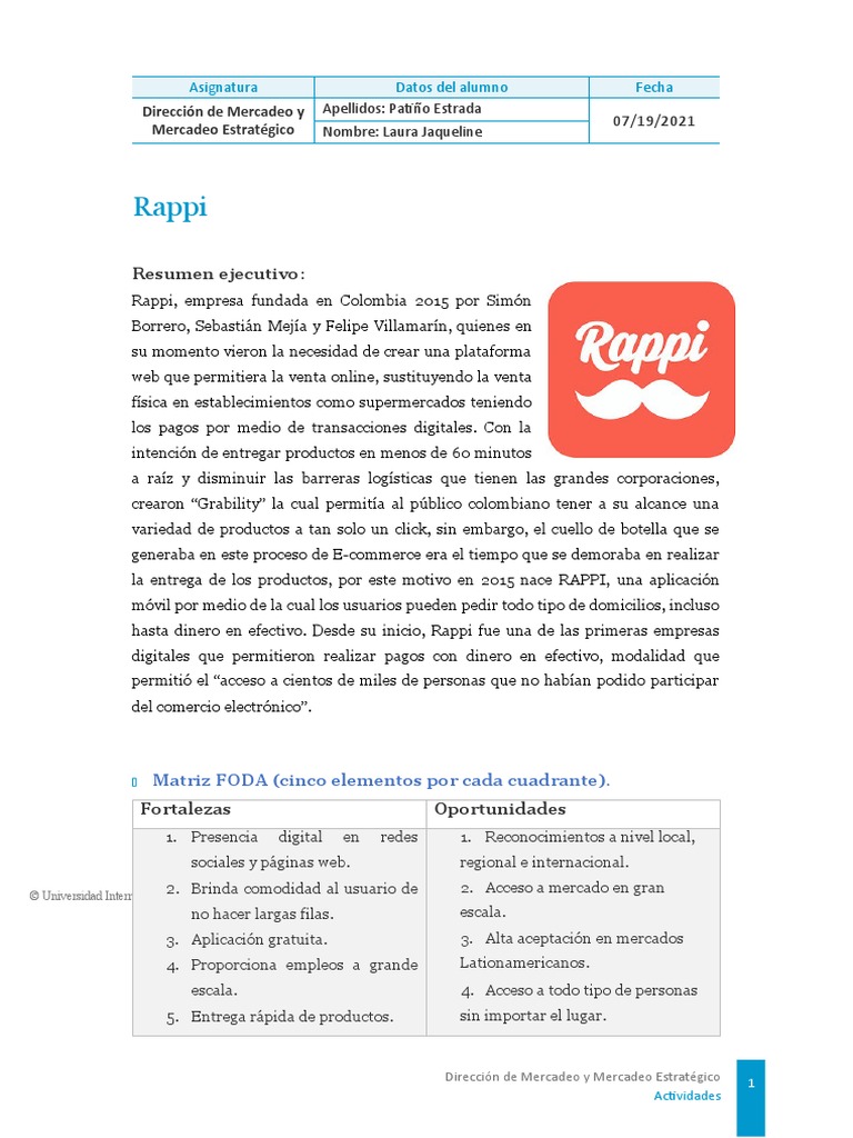 Caso Práctico - Rappi | PDF | Marketing | Comercio electrónico