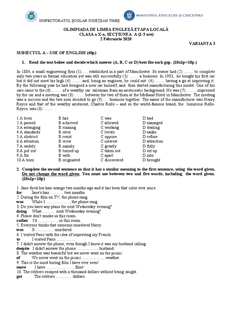 10 A-Varianta 3+ Barem | PDF | Volcano | Volcanology