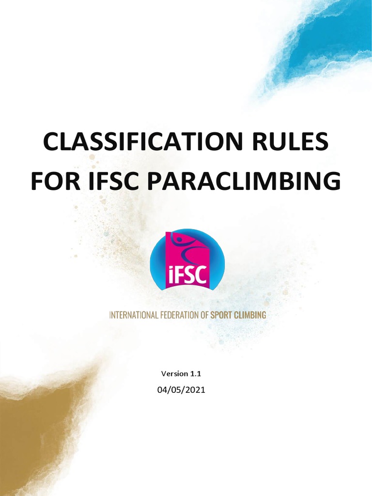 IFSC Paraclimbing Classification Rules | PDF | Paralympic Games | Statistical Classification
