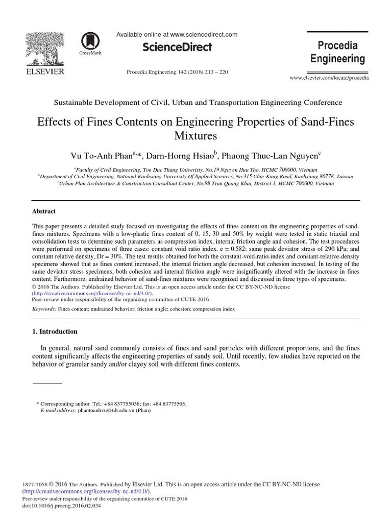 Effects of Fines Contents On Engineering Properties of Sand-Fines ... Effects of Fines Contents On Engineering Properties of Sand-Fines ...