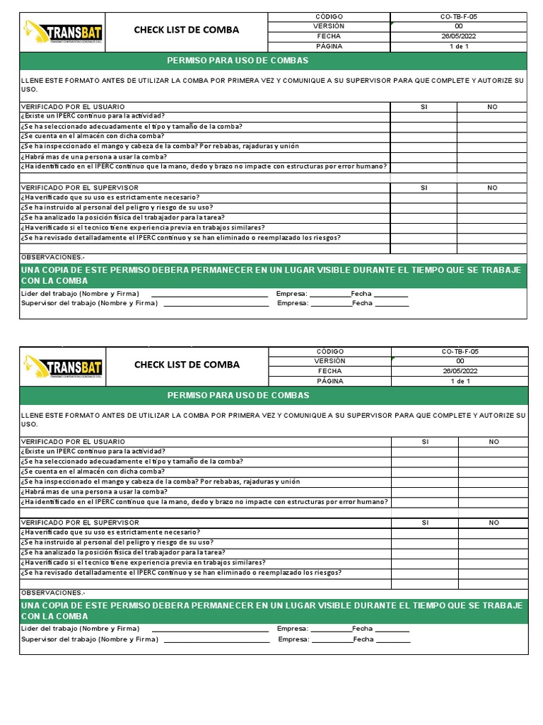 Formato para Uso de Comba | PDF | Informática