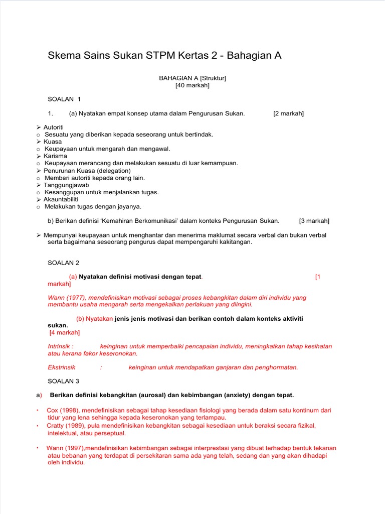 Skema Sains Sukan | PDF