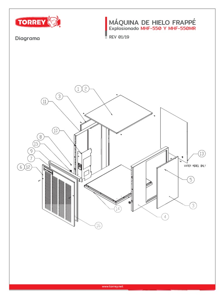 Explosionado MHF-550 y MHF-550MR | PDF | Máquinas | Ingeniería mecánica