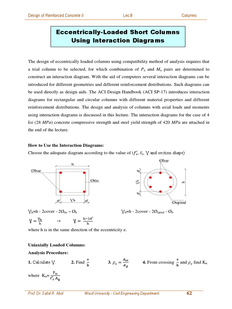 Lec.8 - Eccentrically-Loaded Short Columns Using Tables | PDF ...