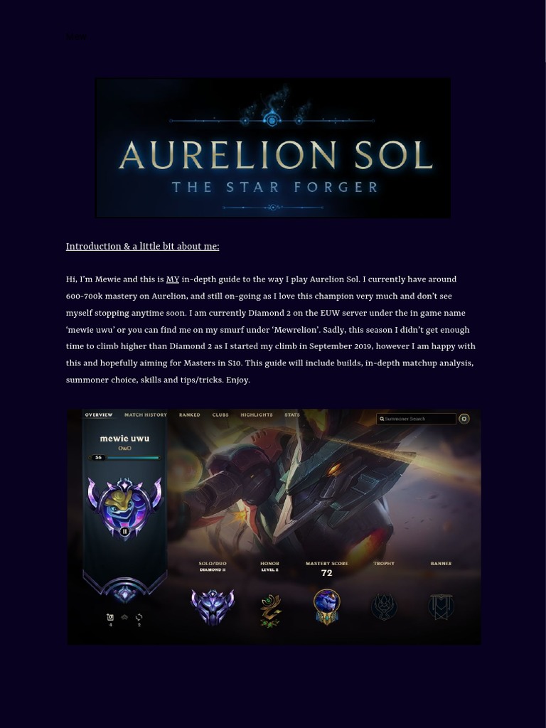 Aurelion Sol Guide | PDF