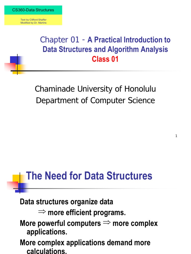 CS350-CH01 - Data Structures and Algorithms | PDF | Subroutine | Data Structure