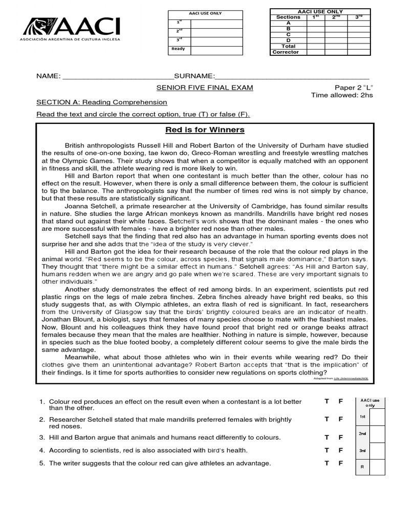 Senior 5 Paper 2 | Download Free PDF | Pizza | Handedness