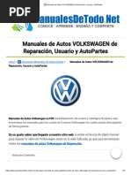 Manual Volkswagen Vocho Sedan 70 80 90 S y 2003 | PDF | Carburador | Transmisión manual