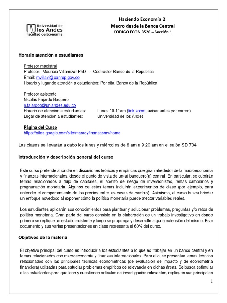 Programa HE2 - 2023 - I | PDF | Invalidez | Macroeconómica