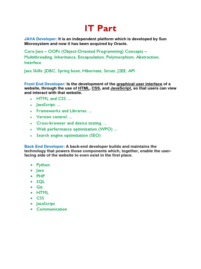 IT Part | PDF | World Wide Web | Internet & Web