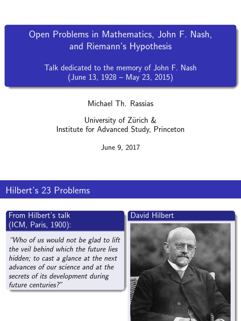 Dokumen Tips Open Problems In Mathematics John F Nash And Open