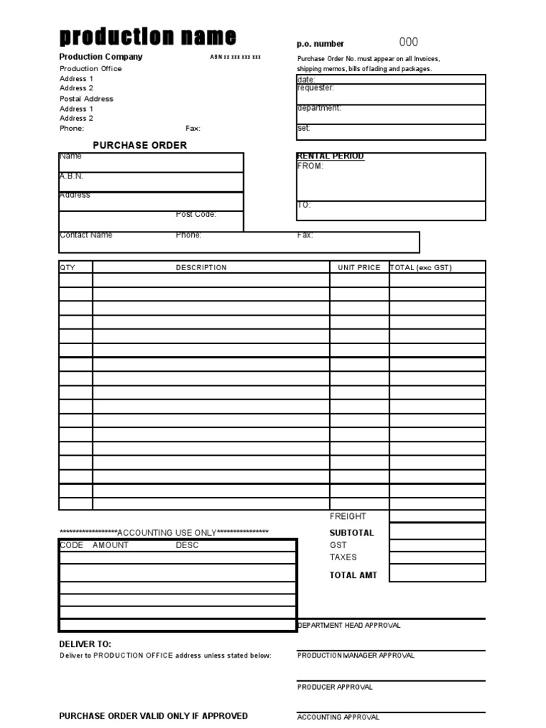 Order Book Template | PDF