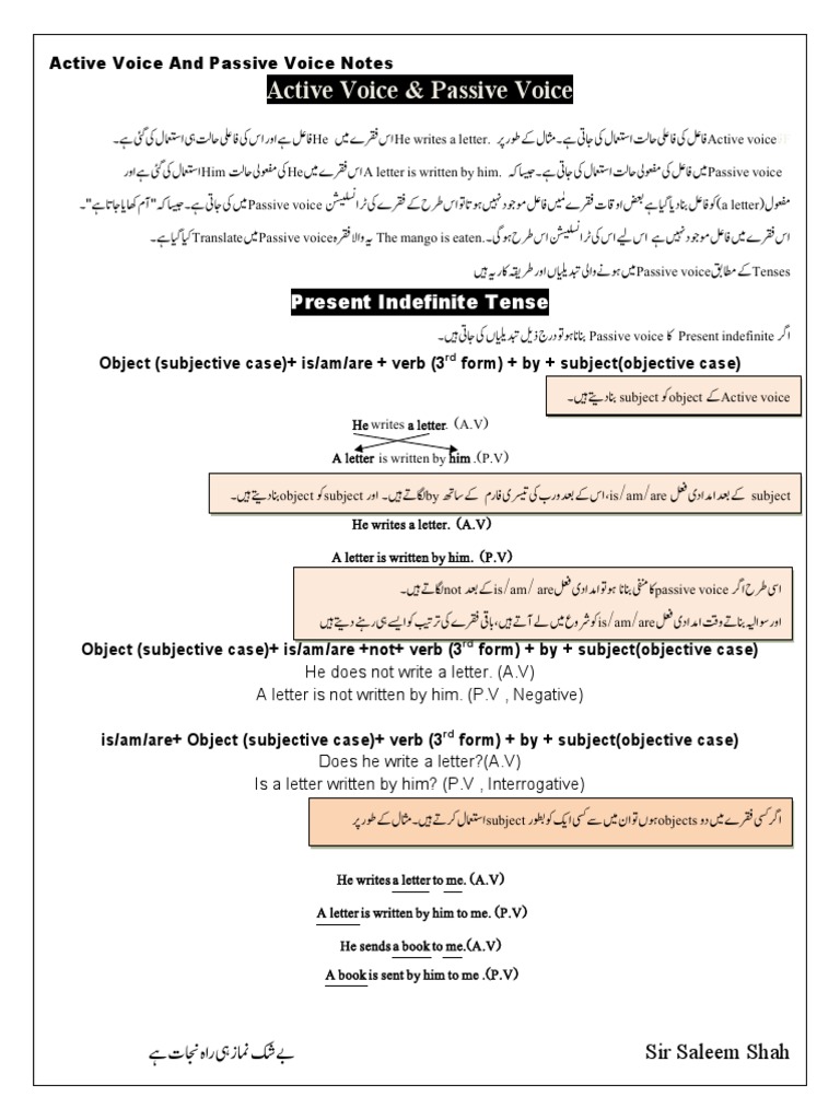 Final Activ Passive 9 TH | PDF | Verb | Grammar