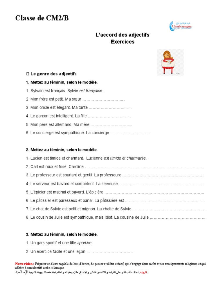 Exercices sur le genre et le nombre | PDF | Nourritures