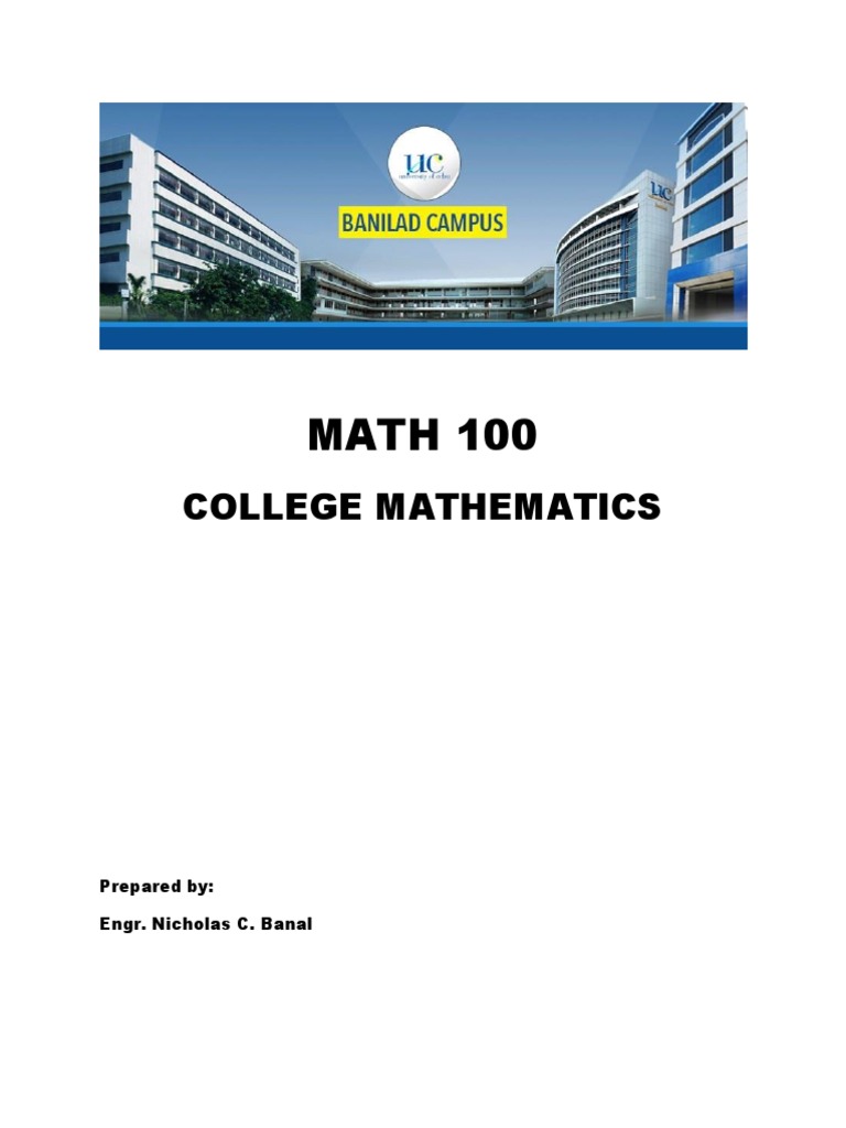 MATH 100 - Modules | PDF | Line (Geometry) | Equations