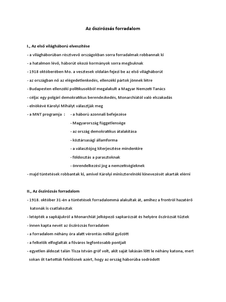 Az Őszirózsás Forradalom | PDF