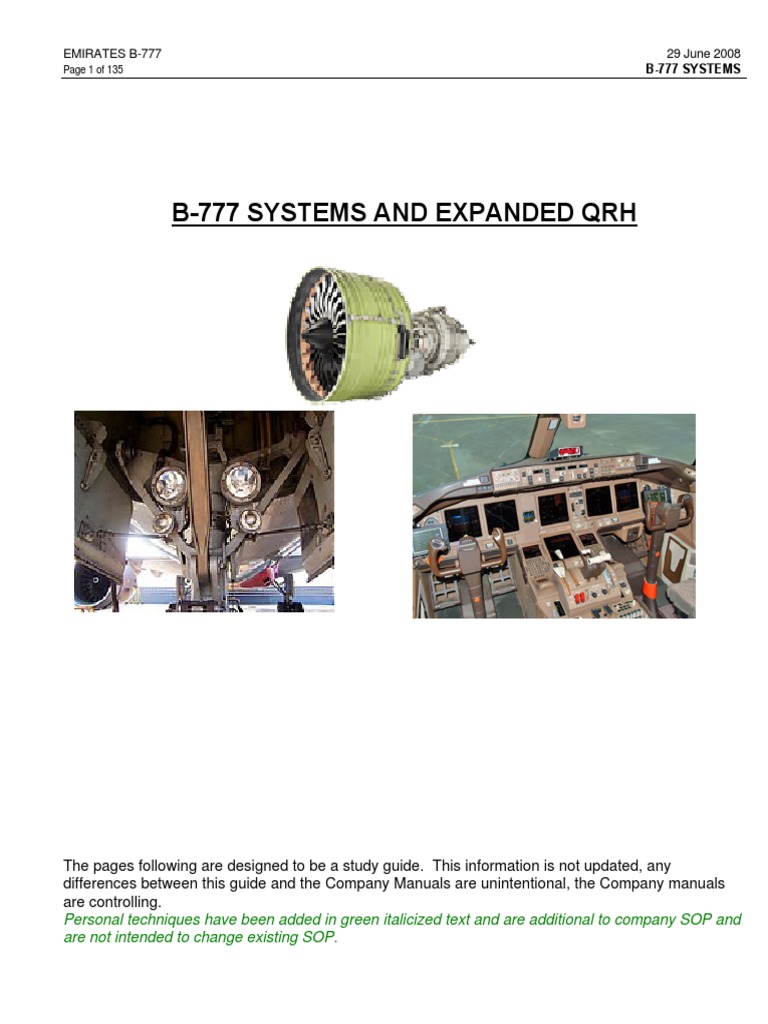 EK QRH B777 Systems & Expanded | PDF | Aircraft | Aviation