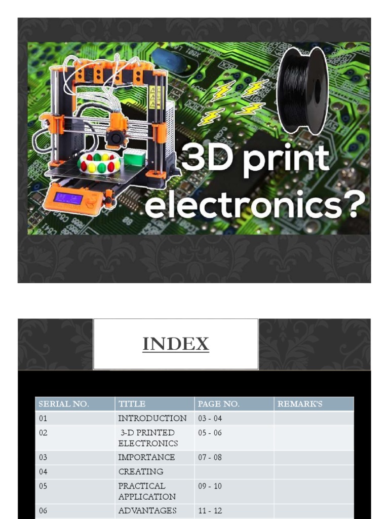 3d Printing | PDF | 3 D Printing | Electronics