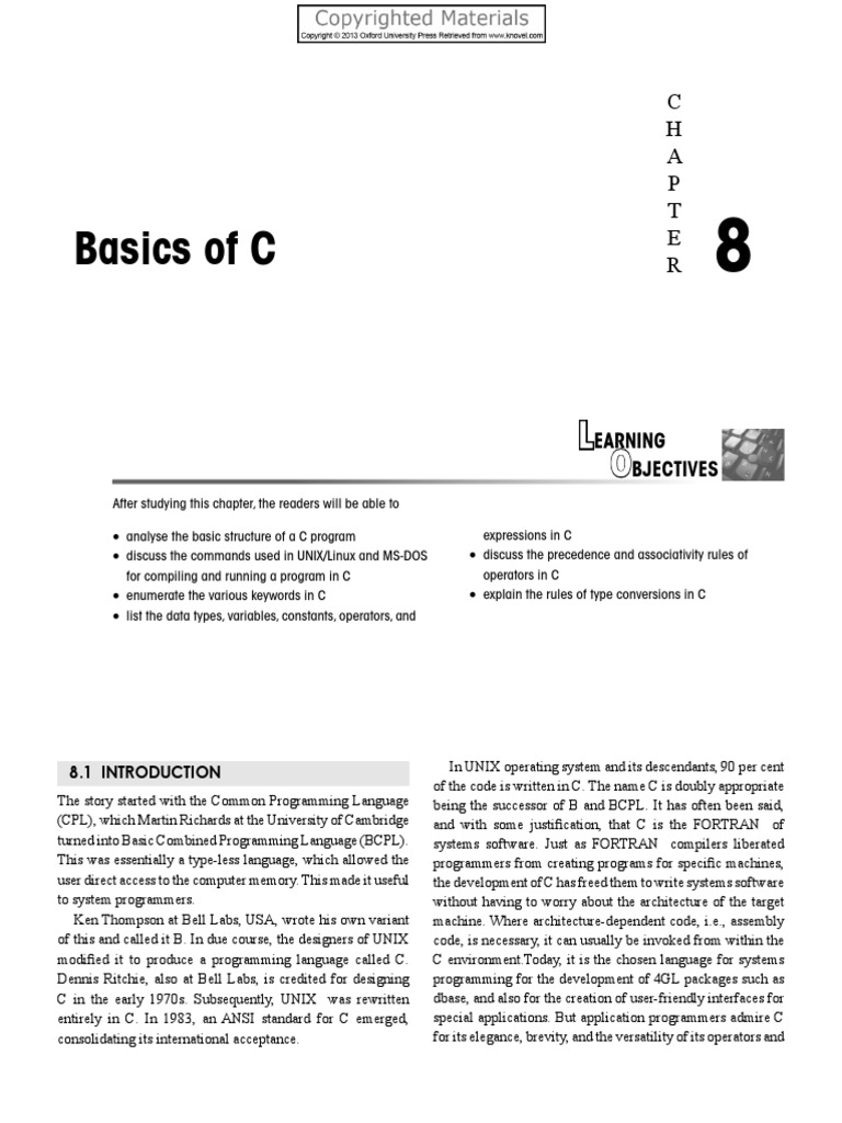 Computer Programming Basics in C | PDF | C (Programming Language ...