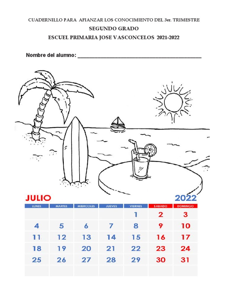 Cuadernillo de Repaso Tercer Trimestre | PDF