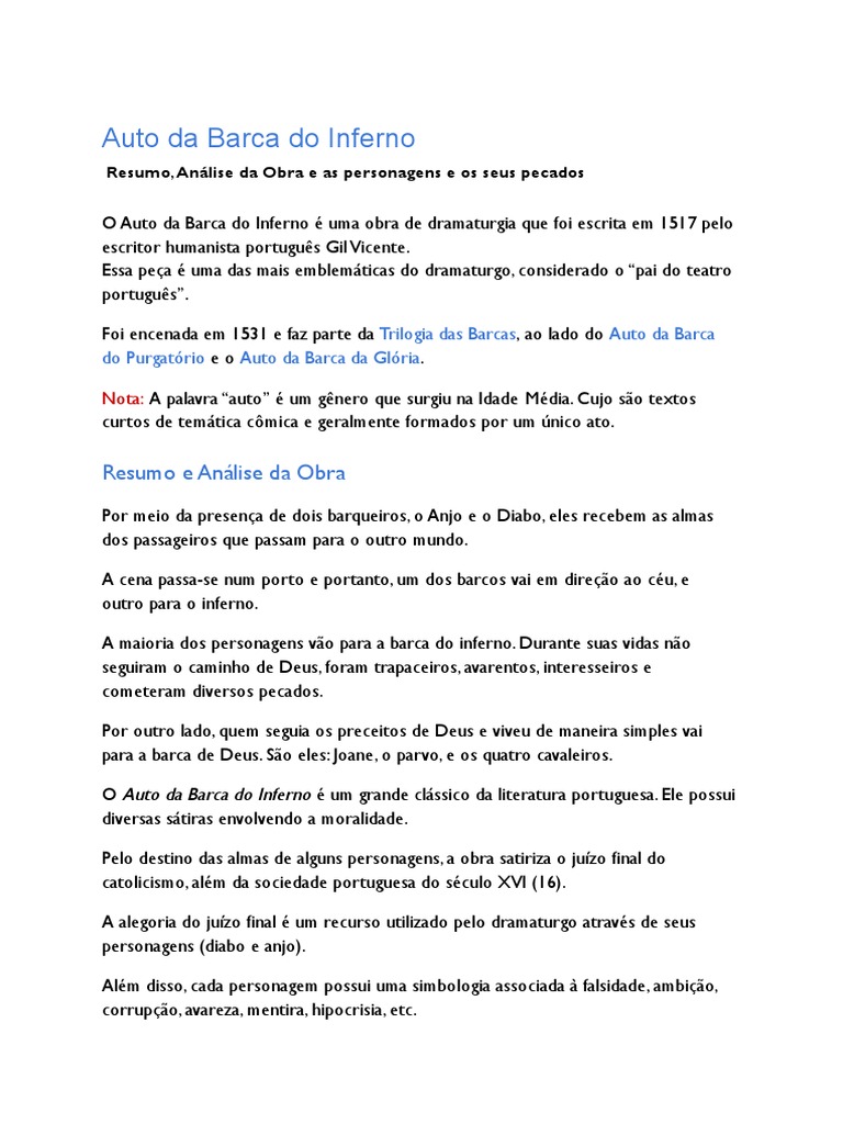 Auto Da Barca Do Inferno | PDF