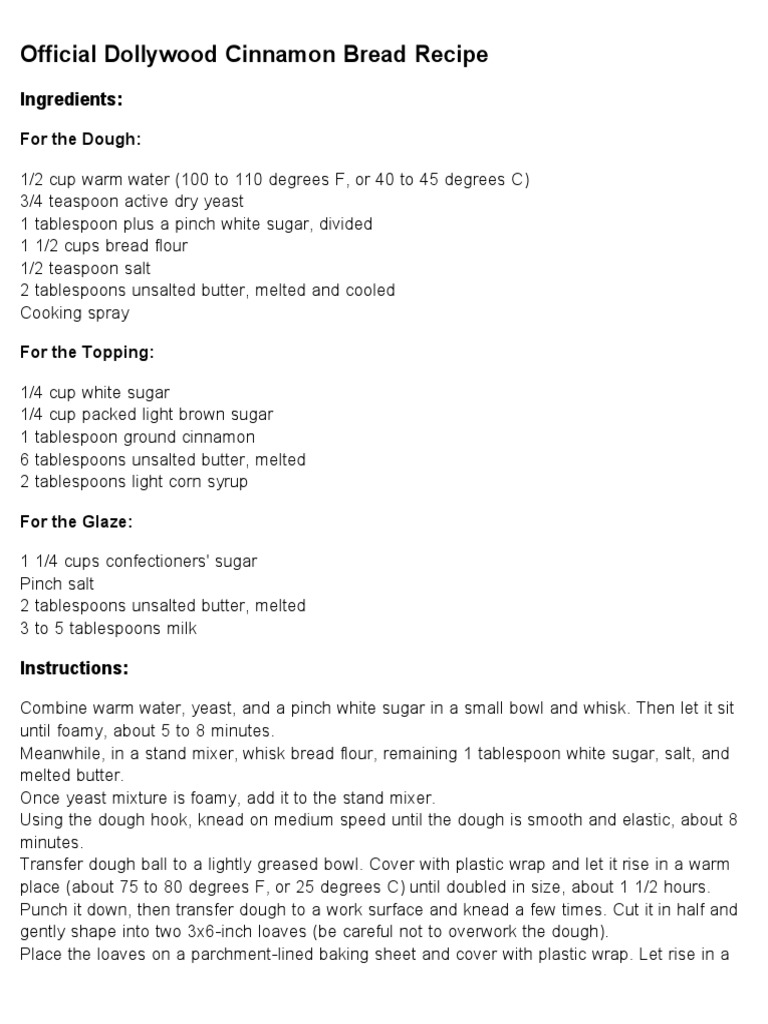 Cinnamon Bread | PDF | Dough | Breads