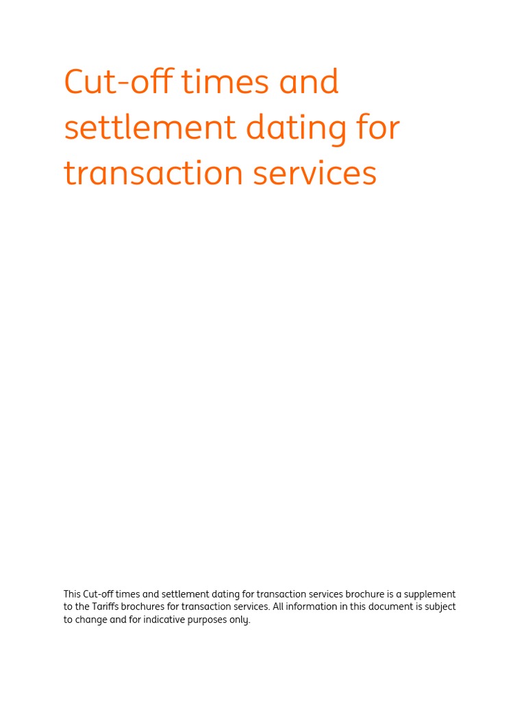 Cut Off Times - NL | PDF | International Finance | Foreign Exchange Market