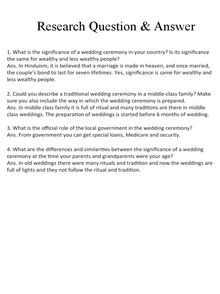 Research Questions and Answers | PDF