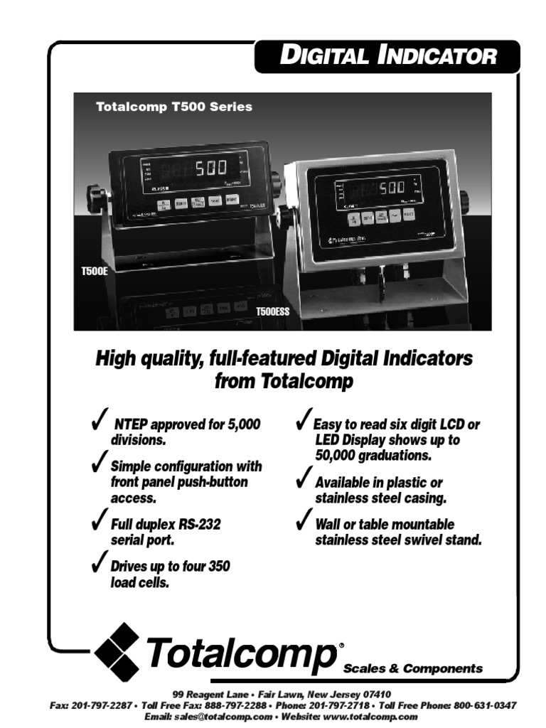Totalcomp - t500 Brochure | PDF | Computing | Manufactured Goods