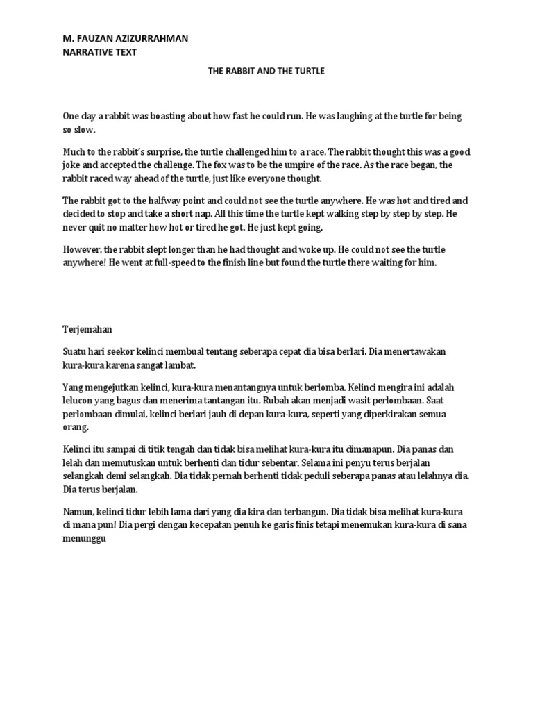 The Rabbit and The Turtle | PDF