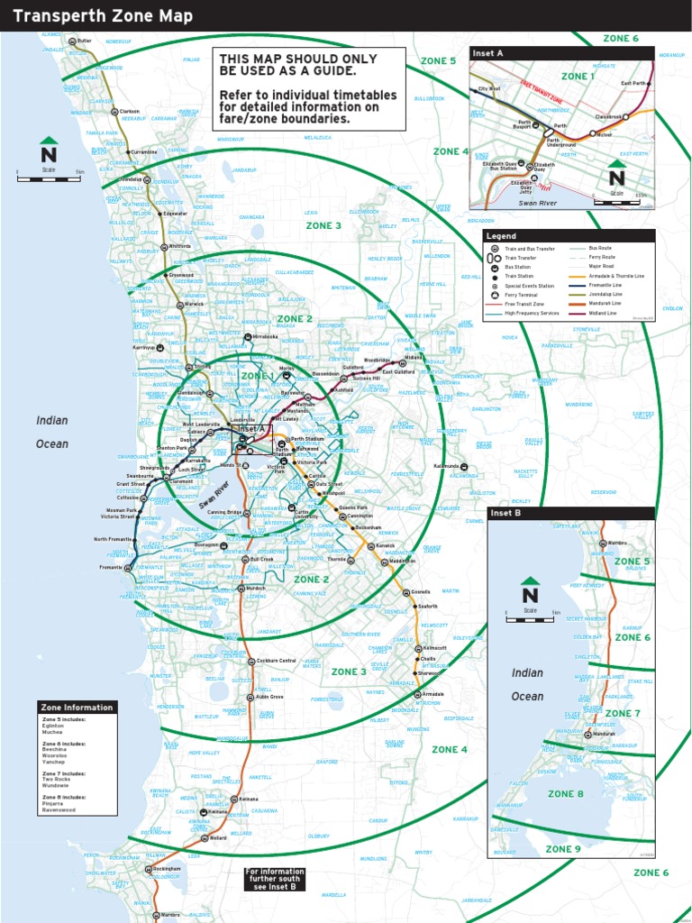 Transperth Zone Map | Download Free PDF | Public Transport | Transport