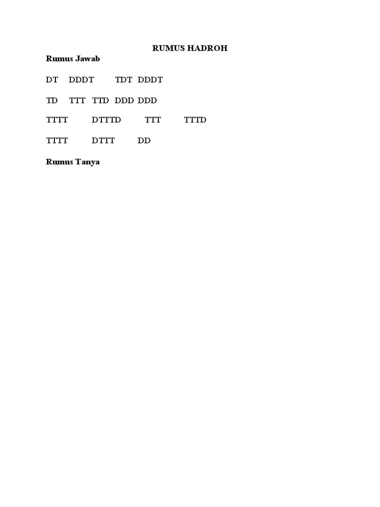 Rumus Hadroh | PDF