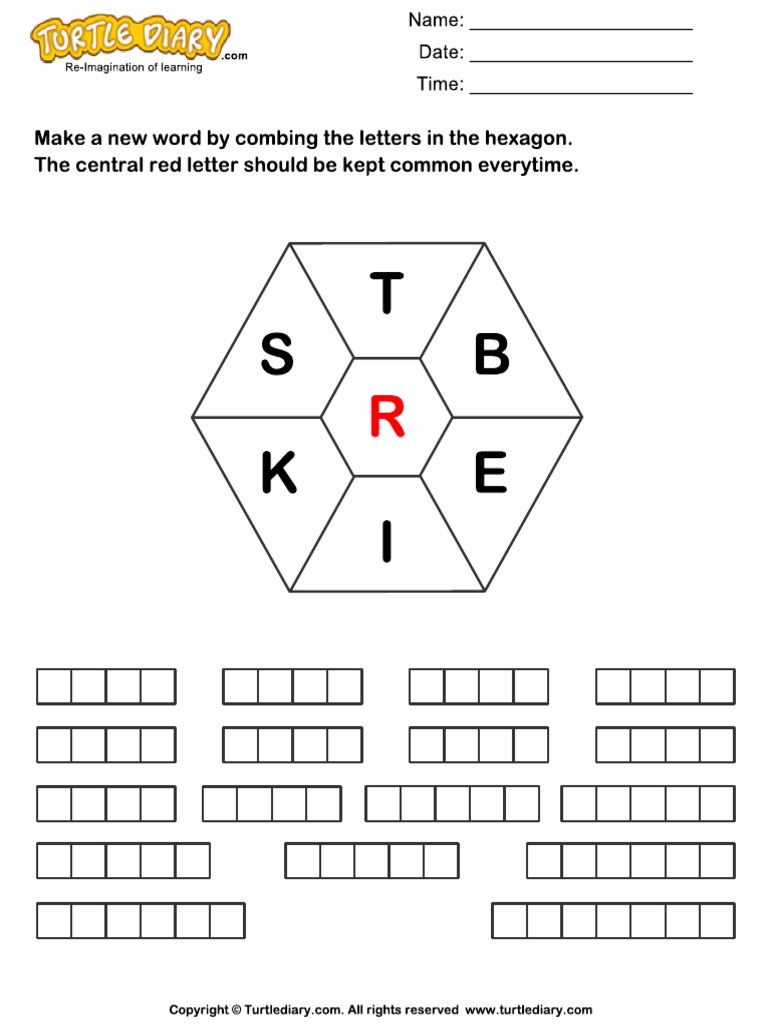 Make Words Using Letters t b e i k s r | PDF