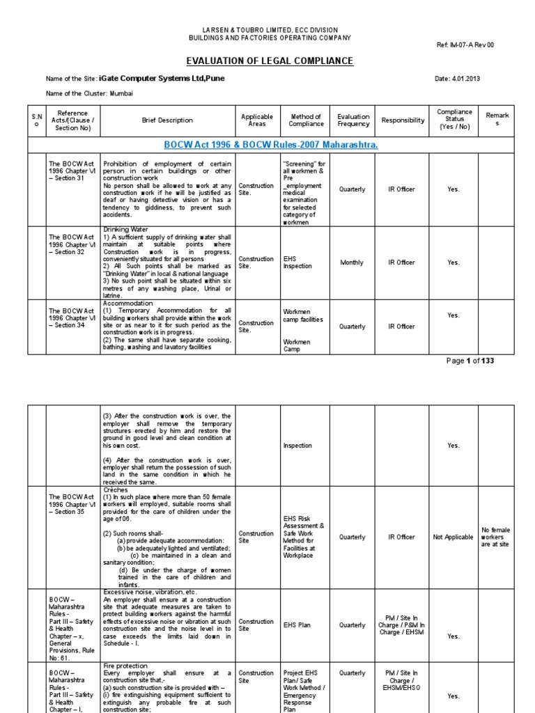 Evaluation of Legal Compliance (IM-07-A) - IGate Computer Systems LTD ...