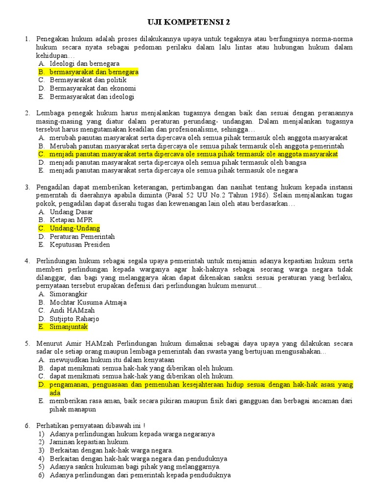 Uji Kompetensi PPKN | PDF | Politik | Ilmu Sosial
