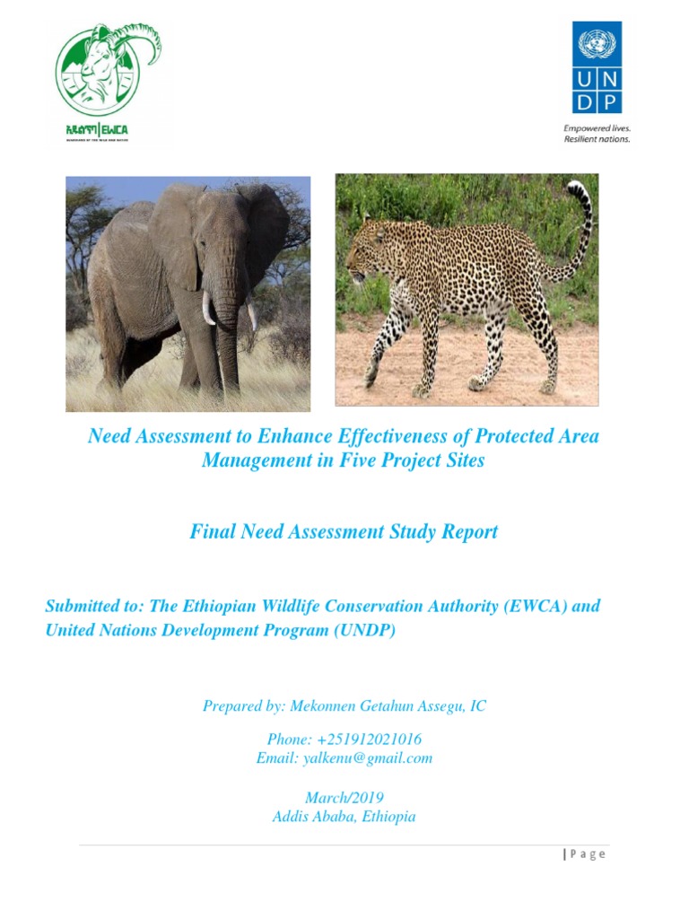 Final Need Assessment Report of Project Sites, Enhanced Management and ...