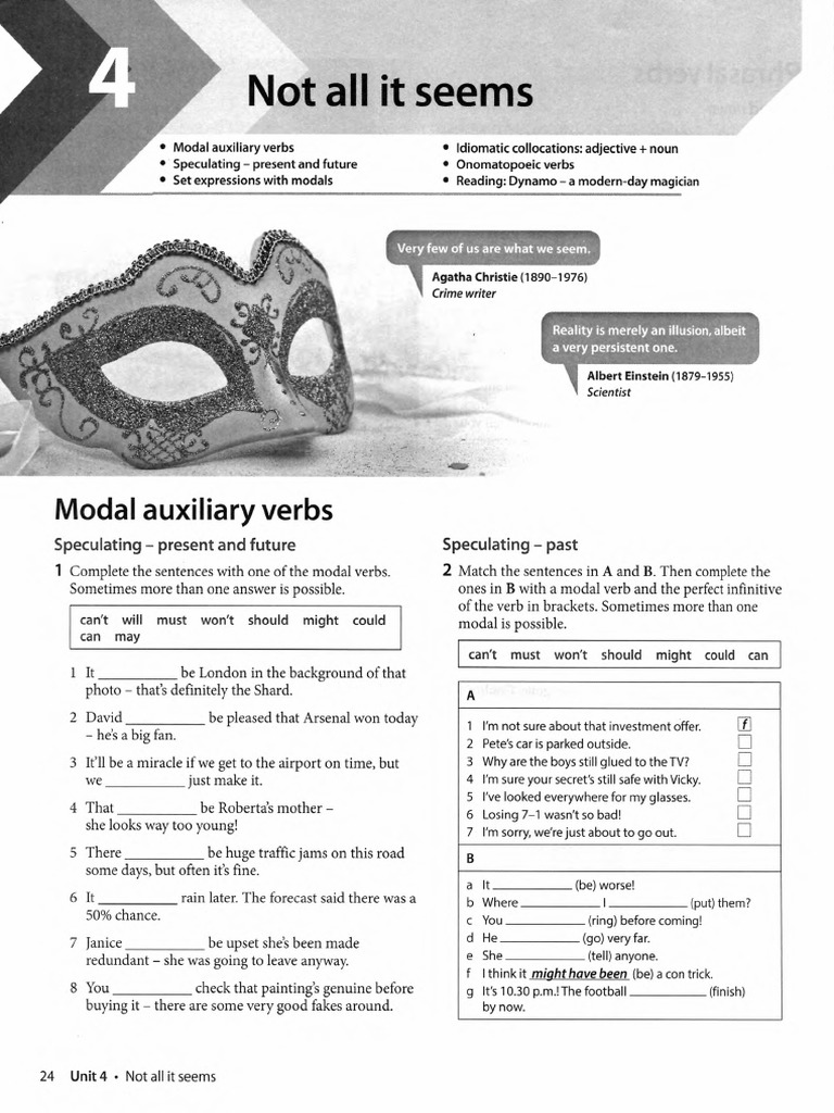 Unit4 - HEADWAY Advanced (5th Ed.) - Workbook | PDF | Magic (Illusion) | Verb