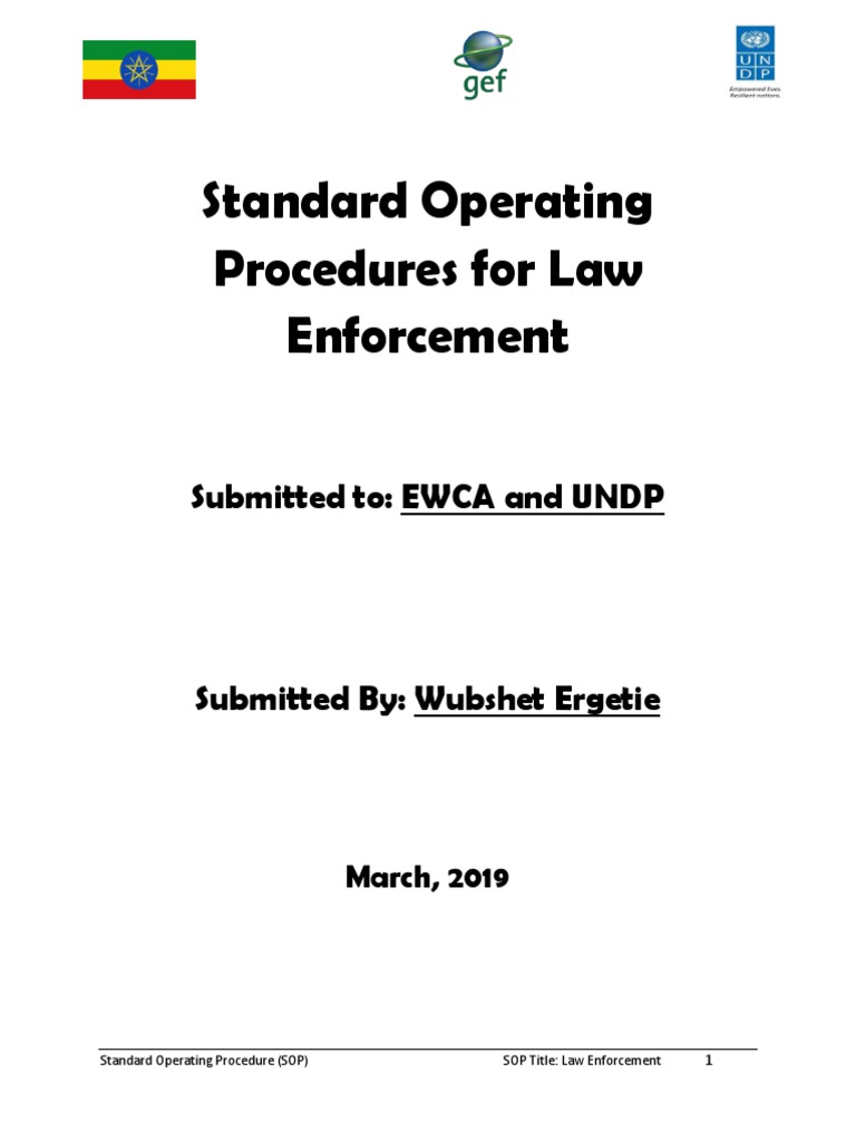 Standard Operation Procedures For Law Enforcement in Protected Areas ...