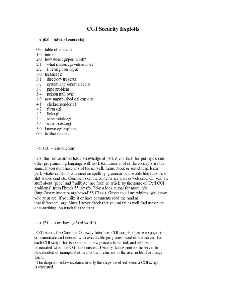 CGI Security Exploits | Download Free PDF | Software Development ... CGI Security Exploits | Download Free PDF | Software Development ...
